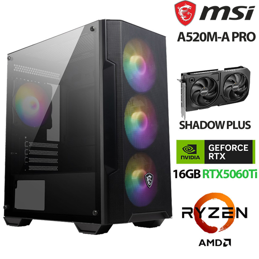 MSI Force X5 Ryzen 7 5700X 32GB Ram 1TB M.2 NVMe SSD 16GB RTX5060 Ti ...