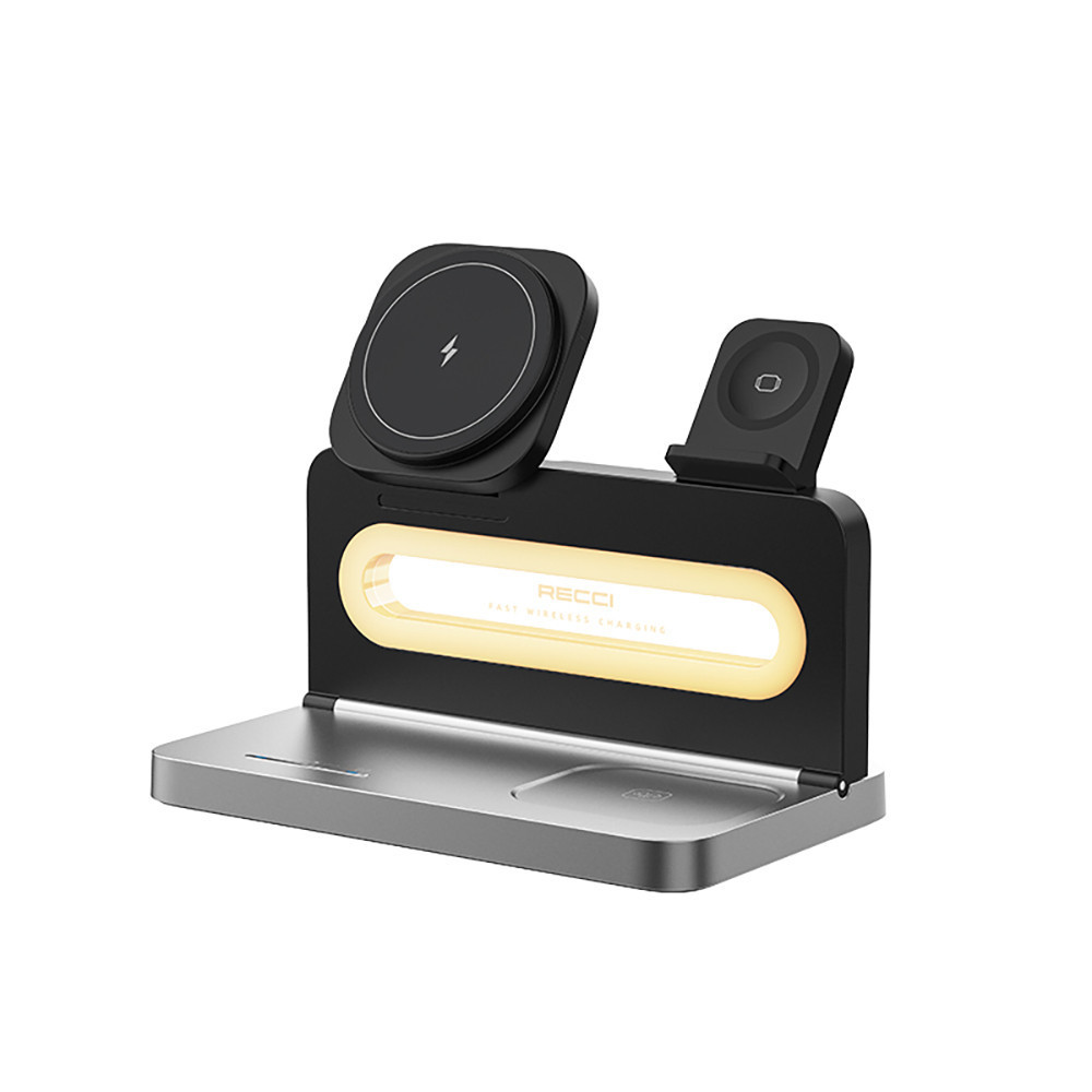 Recci Rcw-49 4İn1 Kablosuz Şarj Standı Ambiyans Işıklı Telefon&Akıllı ...
