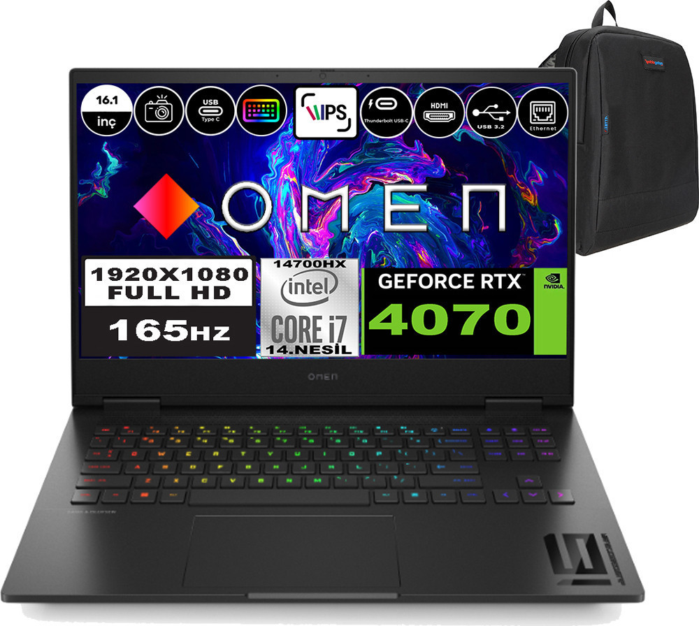 Hp Omen 16-WF1020NT Intel Core I7 14700HX 96GB Ddr5 Ram 1tb SSD 8gb ...
