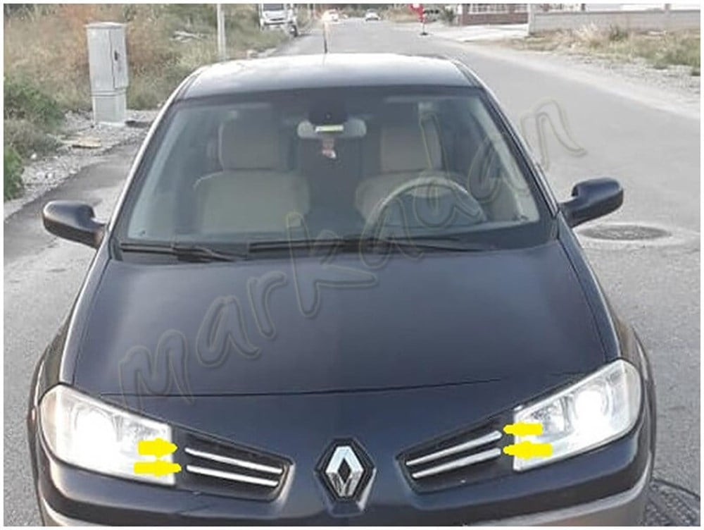 WOC Chrome Renault Megane 2 Krom Ön Panjur 2006-2010 4 Parça Paslanmaz ...
