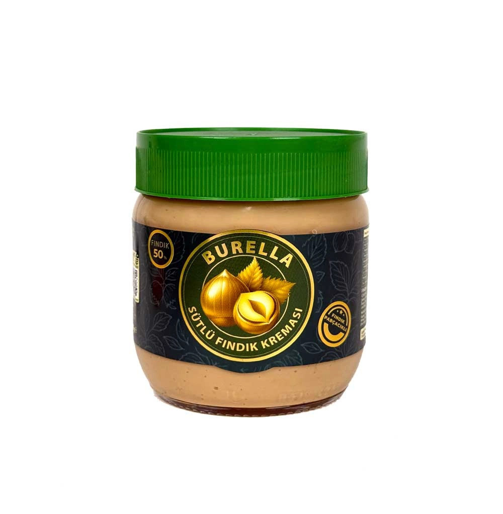 Burella Sütlü Fındık Kreması %50 Fındık Parçacıklı 400g