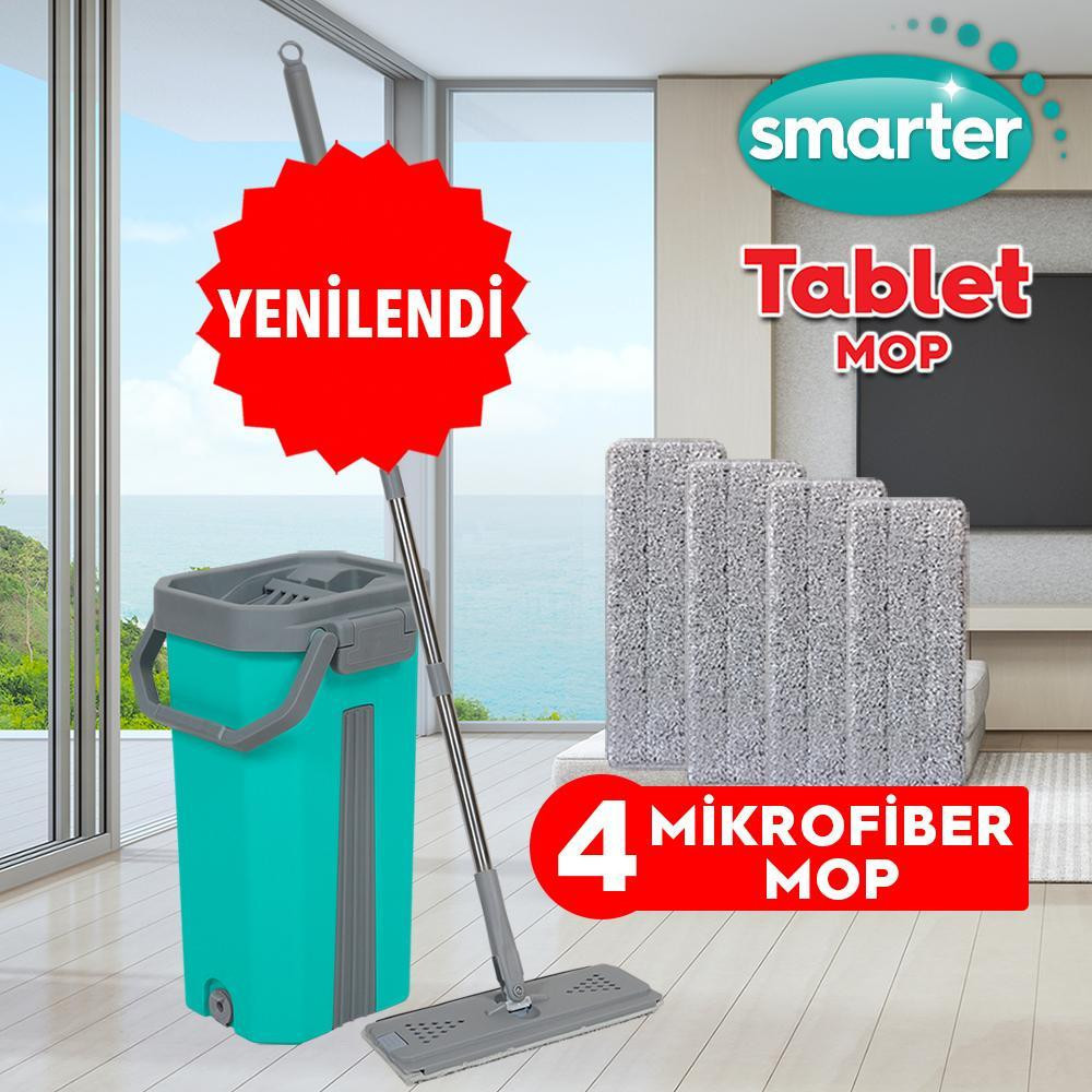 SMARTER TABLET MOP 4 ADET MİKROFİBER MOP TEMİZLİK SETİ (Yeşil) - idefix