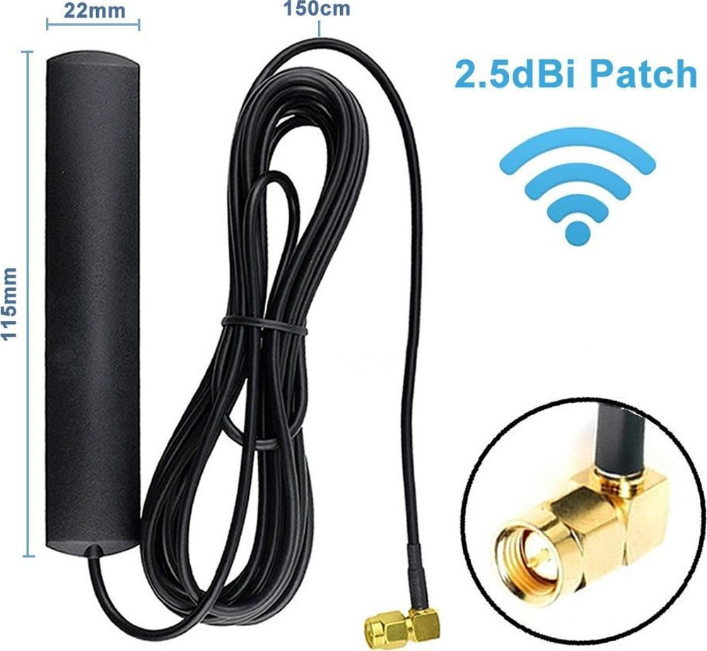 2.5dBi Patch Anten 1.5 Metre Sma Erkek 433Mhz 50ohm Anten Gsm Gprs Wifi ...