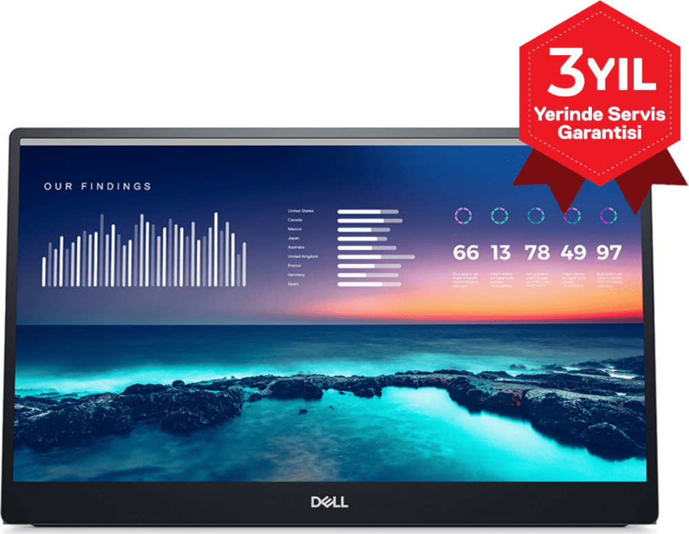 Dell P1424H 14 1920x1080 60Hz 6ms Type-C Portable Monitor