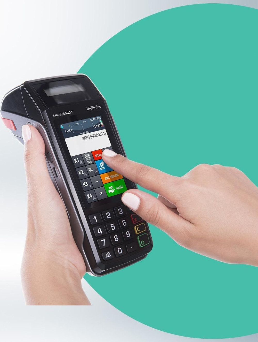 ingenico Move 5000F 4G Bağlantı Özellikli Yeni Nesil Seyyar Yazar Kasa ...