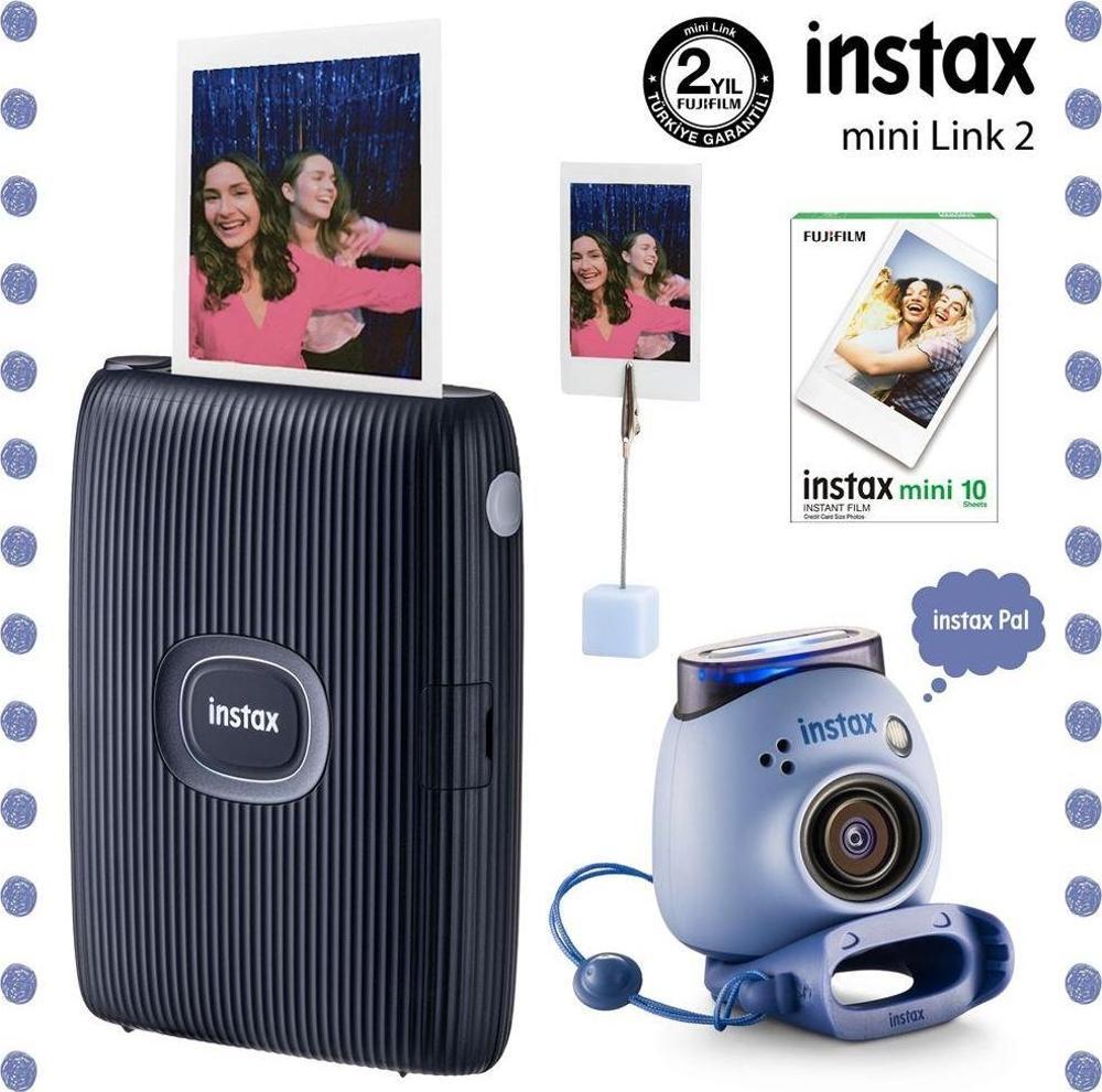 Instax Mini Link 2 Mavi Akıllı Telefon Yazıcısı ve Pal Mavi Dijital ...