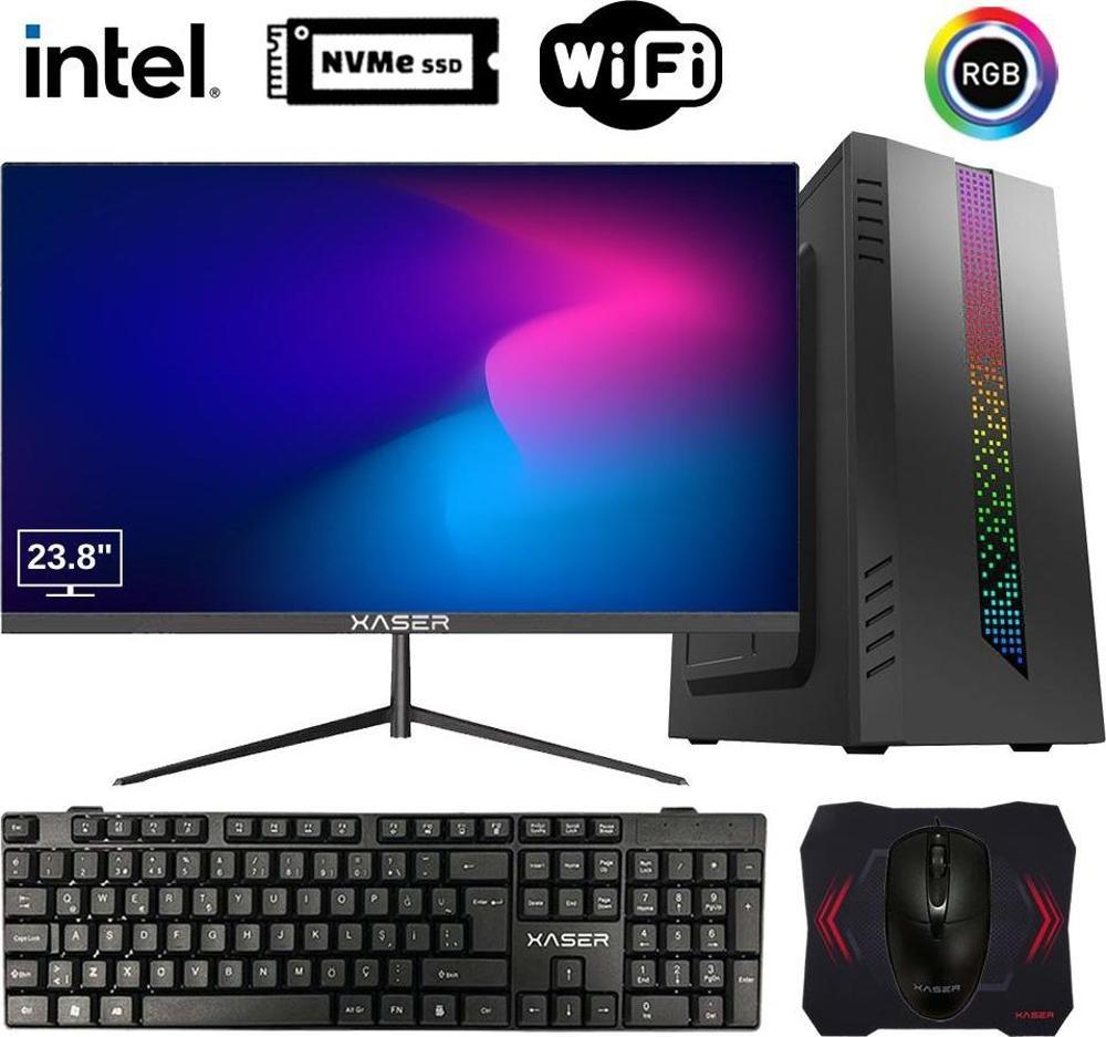 Xaser Tetrix X5 i5 4570 16GB Ram 512GB M.2 NVMe SSD 23.8" Monitör Masaüstü Ofis Bilgisayarı - idefix