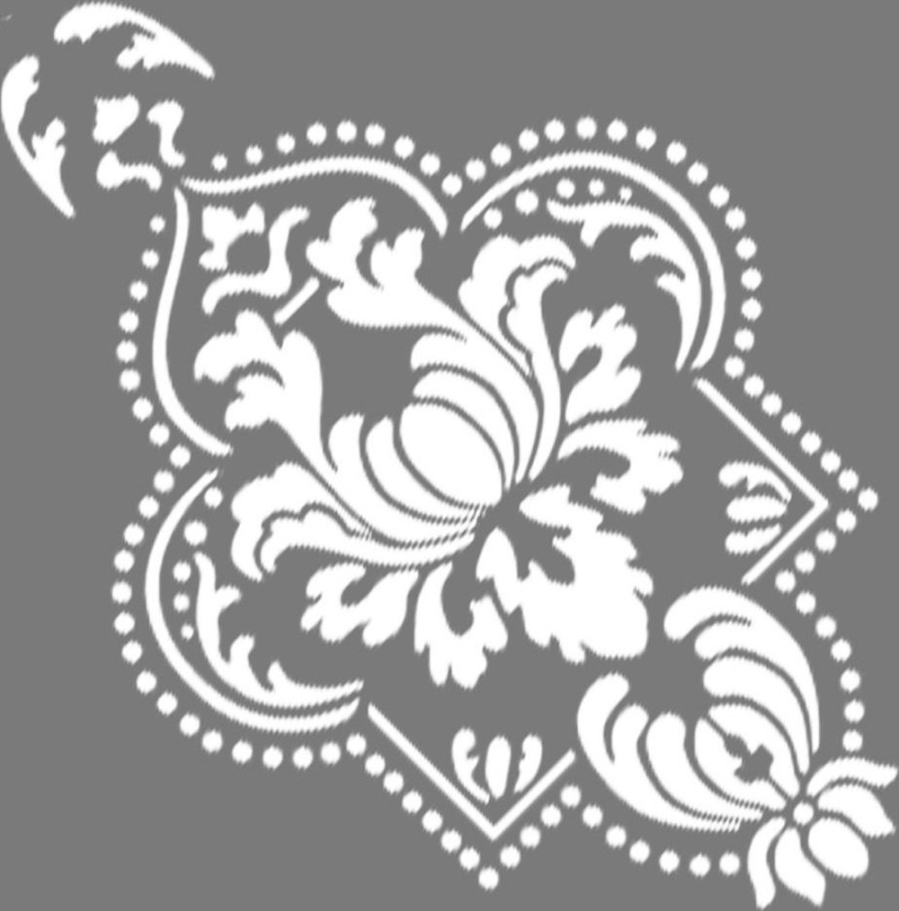 Damask 18 Stencil Boyama şablonu 30x30 cm, Duvar Stencil, Fayans ...
