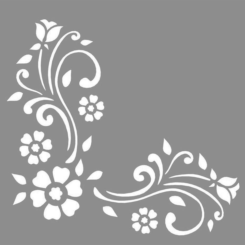 Floral Connie Stencil Boyama şablonu 30x30 cm, Duvar Stencil, Fayans ...