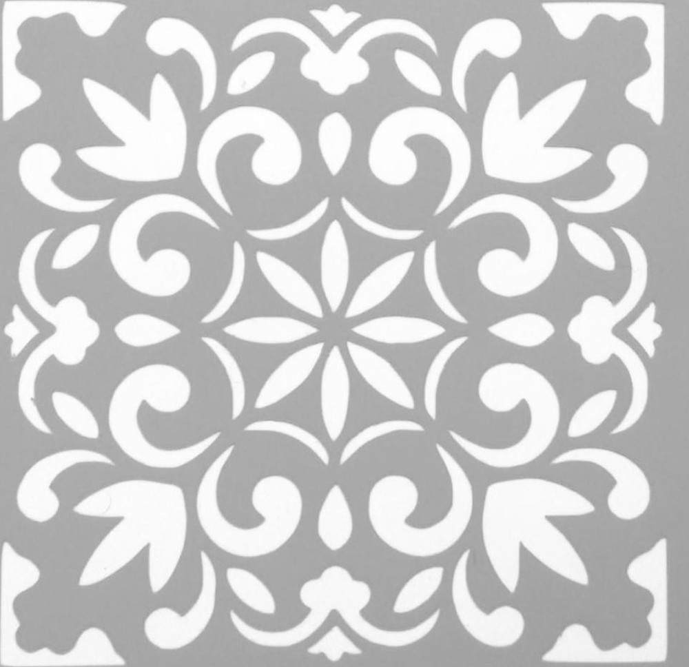 Karo 46 Stencil Boyama şablonu 30x30 cm, Duvar Stencil, Fayans Stencil ...