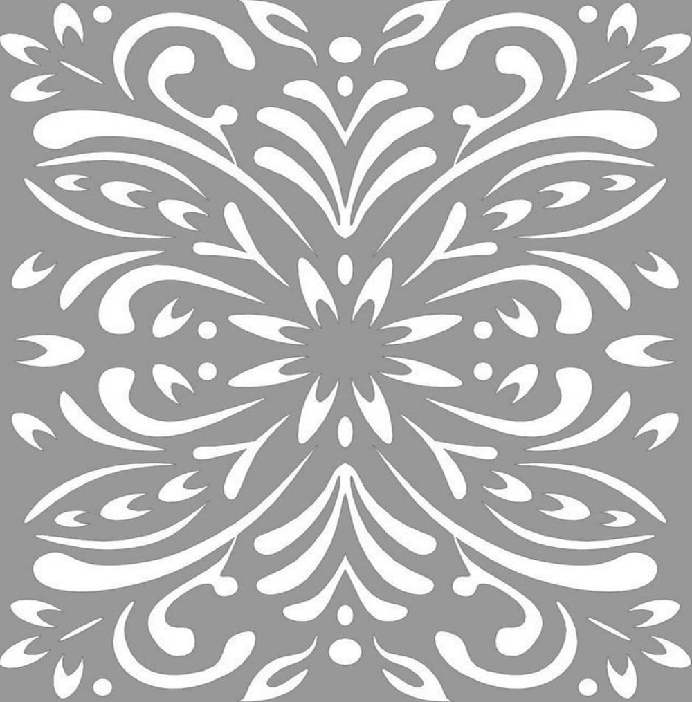 Karo Elizabeth Stencil Boyama şablonu 30x30 cm, Duvar Stencil, Fayans ...
