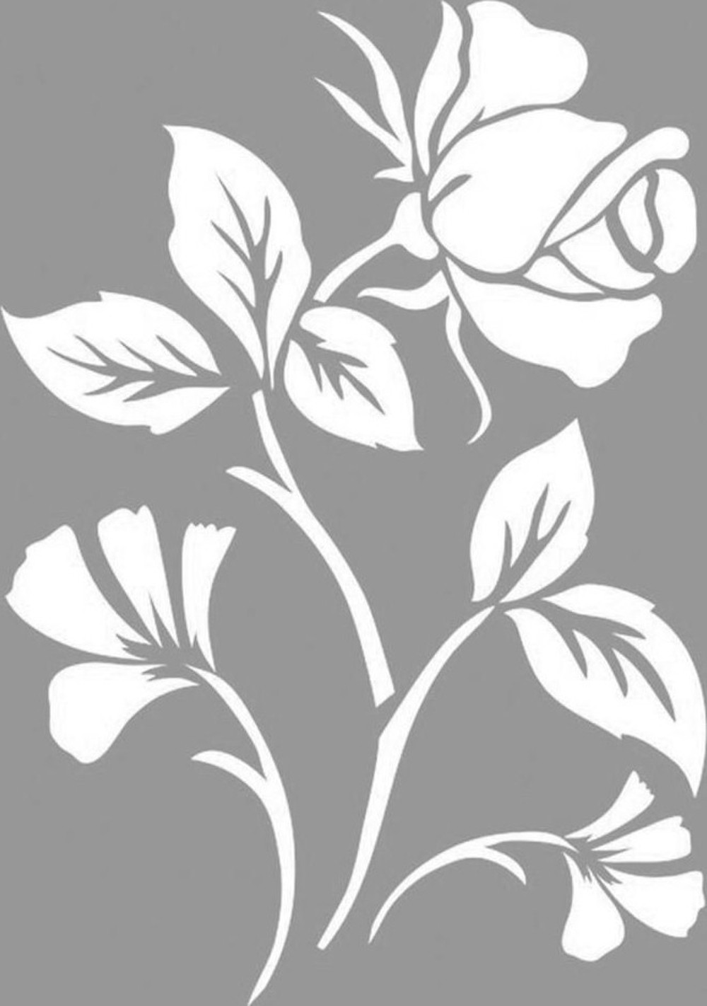 Rose Desen Stencil Boyama şablonu 30x30 cm, Duvar Stencil, Fayans ...