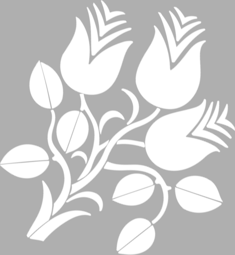 Dağ Çiçeği-4 Stencil Boyama şablonu 30x30 cm, Duvar Stencil, Fayans ...