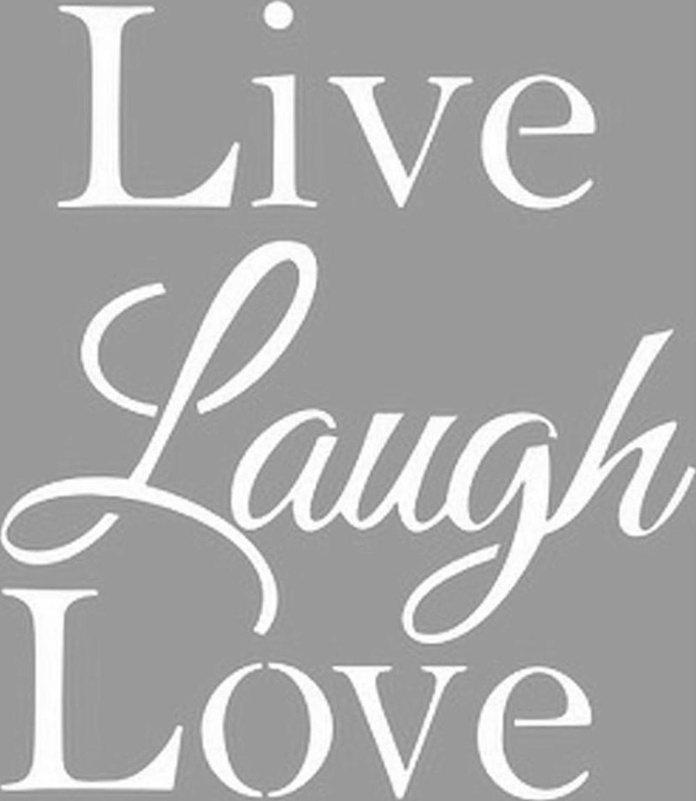 Live Laugh Love Stencil Boyama şablonu 30x30 cm, Duvar Stencil, Fayans ...