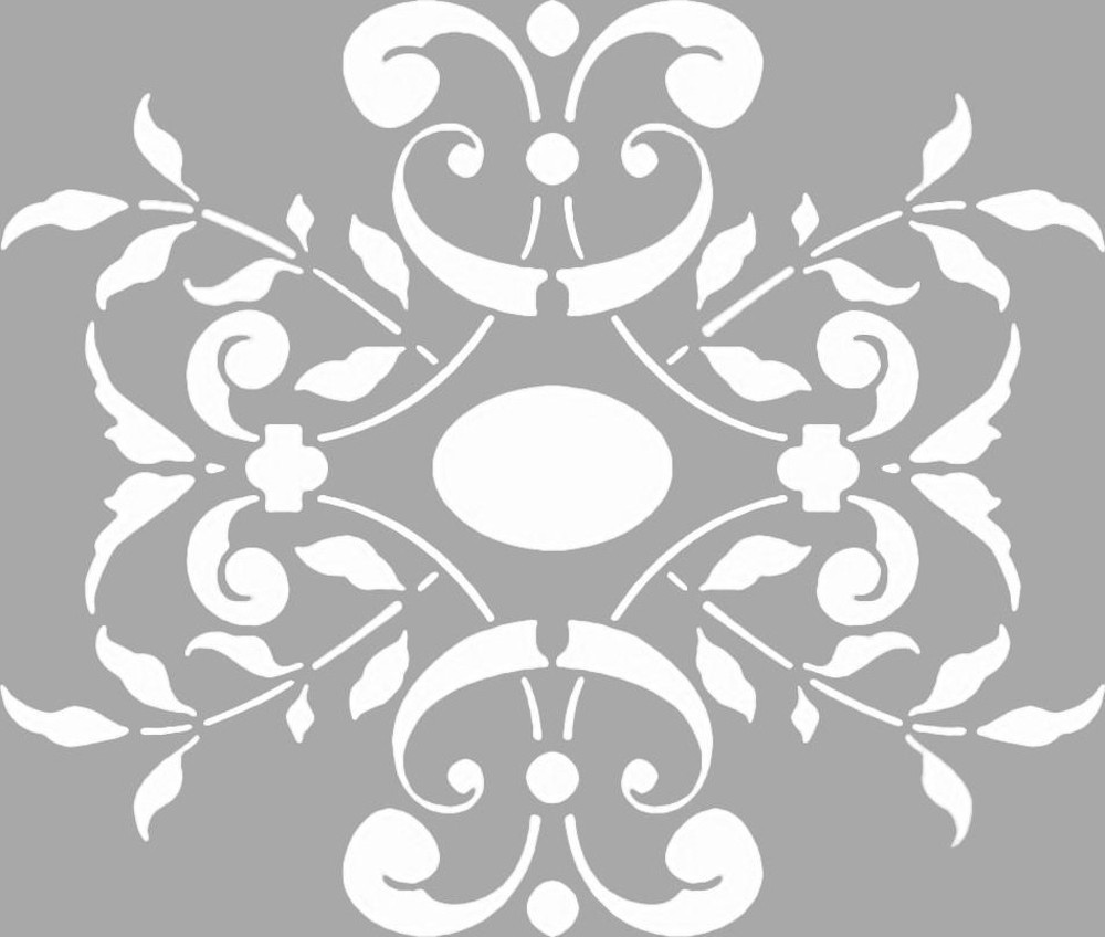 Maya Çiçek Motif Stencil Boyama şablonu 30x30 cm, Duvar Stencil, Fayans ...
