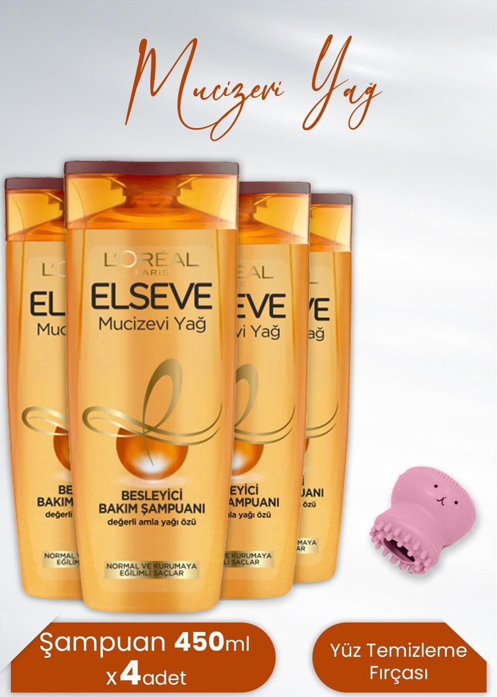 Elseve Mucizevi Yağ Besleyici Şampuan Amla Yağı 450 ml x 4 Adet ve ...