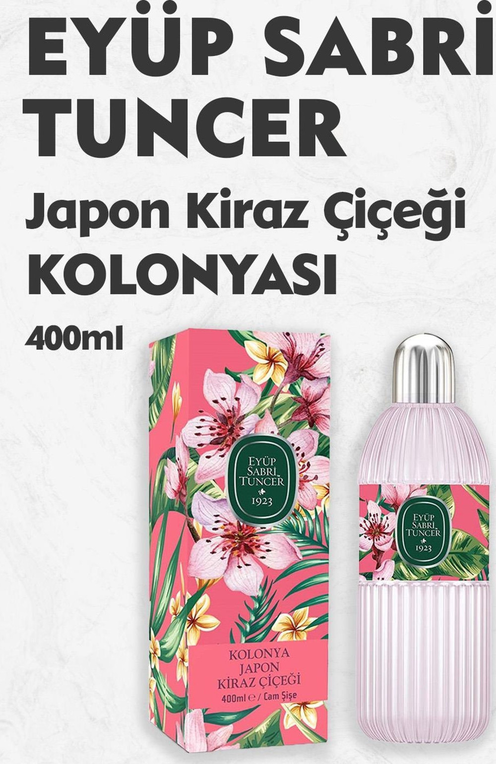 Eyüp Sabri Tuncer Japon Kiraz Çiçeği Cam Şişe Kolonyası 400 ml - idefix