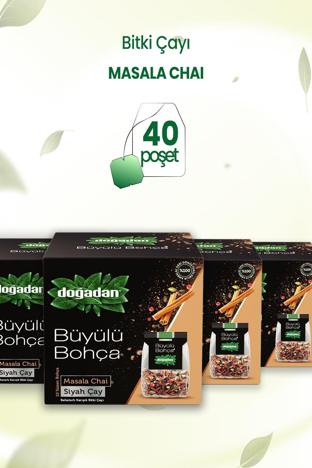 Doğadan Büyülü Bohça Masala Chai 10'lu 22 G x 4 Adet - idefix