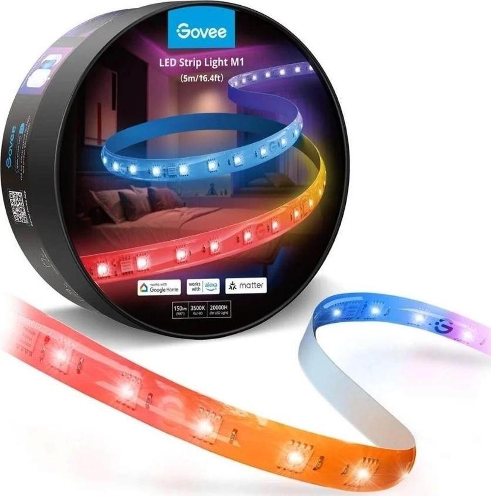 Govee LED Şerit Işık M1 5 Metre (Wi-Fi ve Bluetooth Destekli, Alexa ve ...