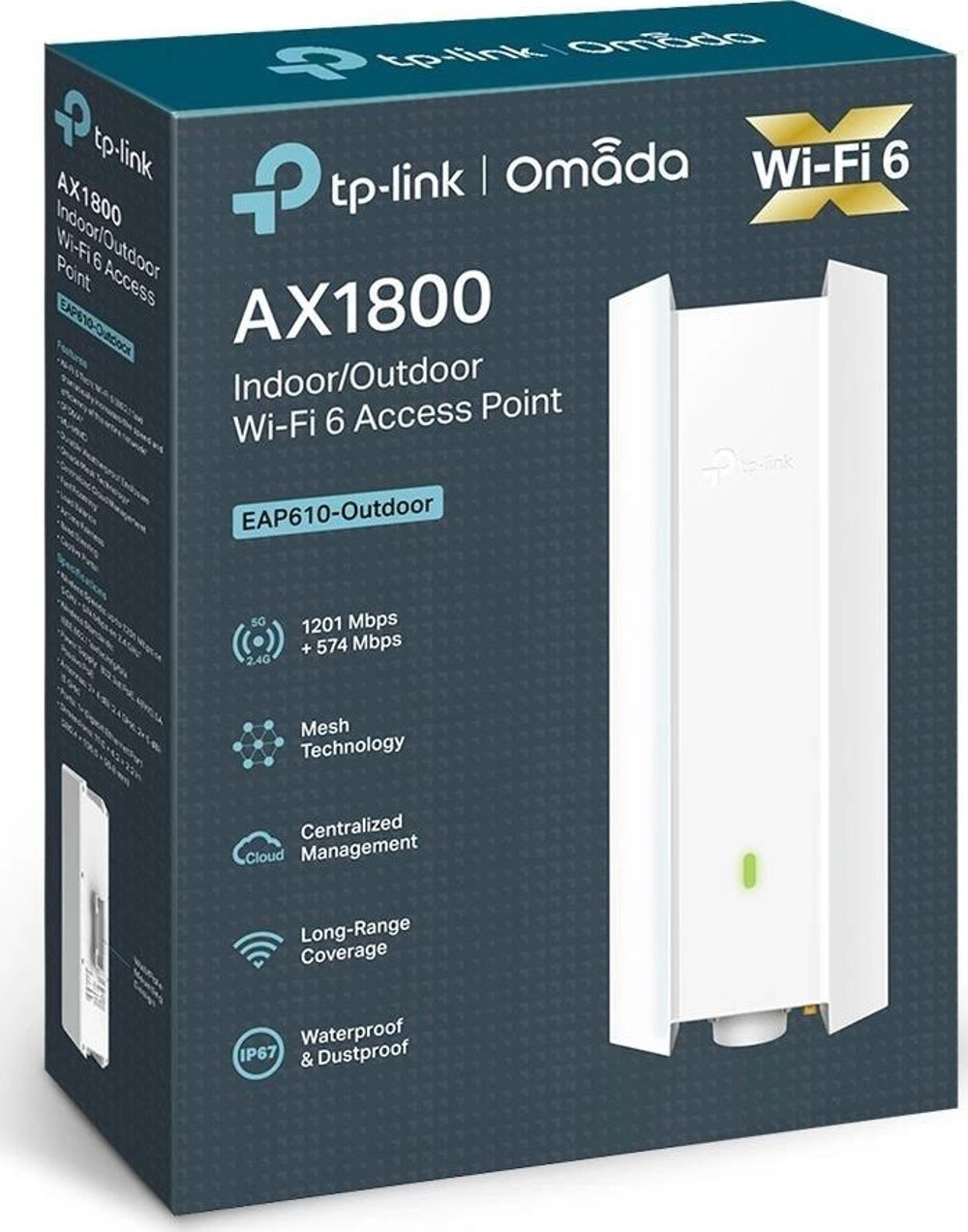 Tp-lınk Omada Eap610-outdoor Ax1800 Dual Band Wıfı6 1xgbıt Rj45 574mbps ...