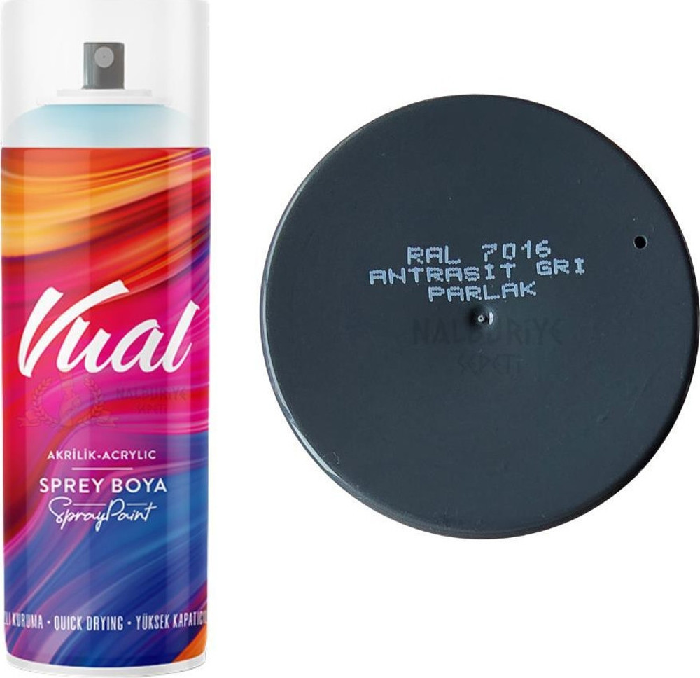Permolit Vual Akrilik Sprey Boya ANTRASİT GRİ PARLAK 400 ml - RAL7016 ...