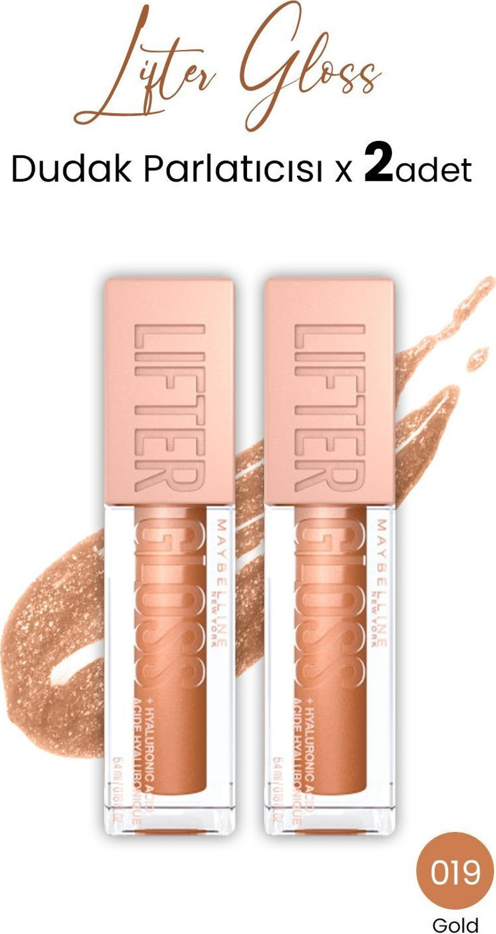 Maybelline New York Lifter Gloss Dudak Parlatıcısı 019 Gold x 2 adet ...
