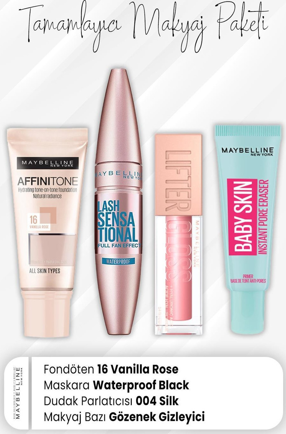 Maybelline New York Affinitone Fondöten 16, Waterproof Maskara Black ...
