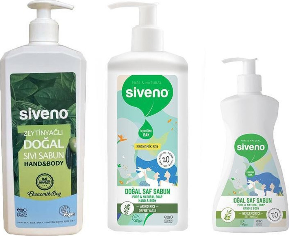Siveno Saf Sabun Pure Natural Zeytinyağlı 300 ml, Sıvı Sabun ...