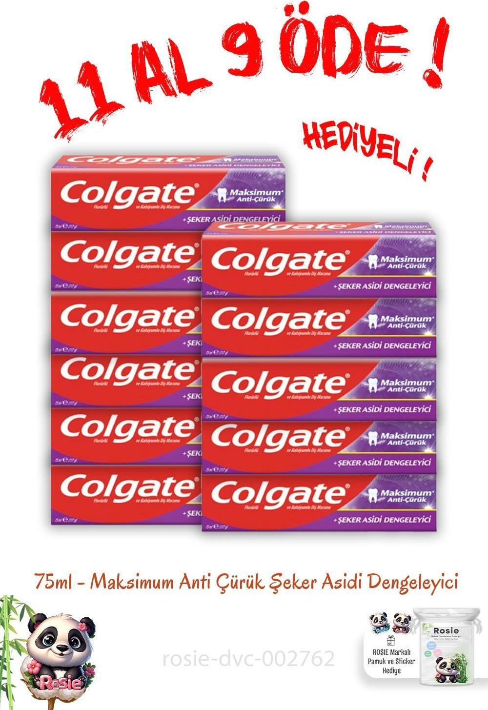 11 Al 9 Öde Maksimum Anti Çürük Şeker Asidi Dengeleyici Diş Macunu 75 ...