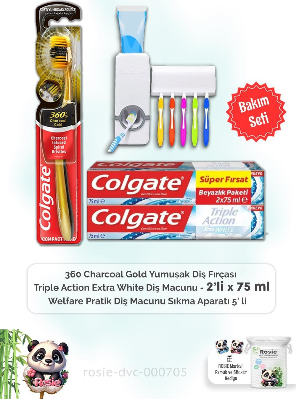 Colgate Triple Action Extra White Diş Macunu 2 x 75 ml, 360 Charcoal ...