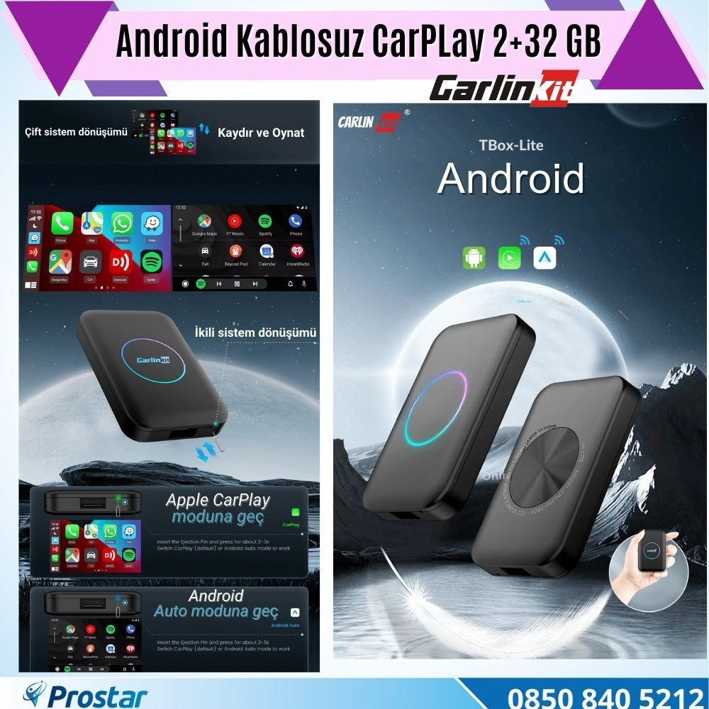 3 in 1 Carlinkit CPC200 Tbox Lite Android 2 GB 32 GB Android Auto Apple Carplay Ai kutusu 512 GB ...