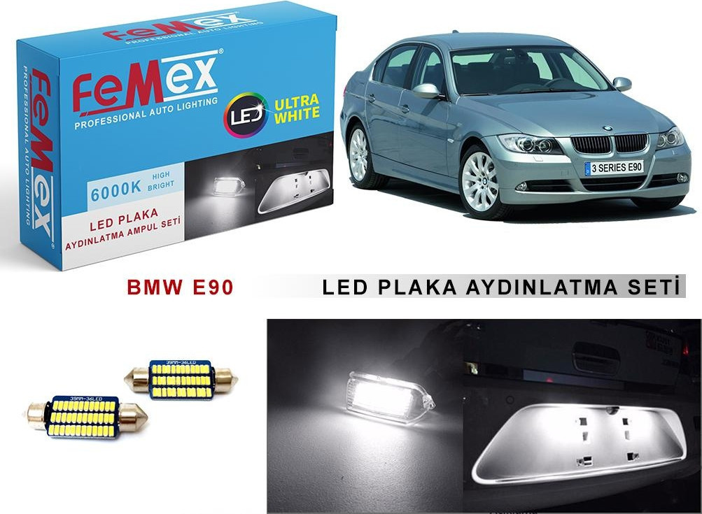 Femex Bmw E90 LED Plaka Aydınlatma Ampul Seti FEMEX Parlak Beyaz