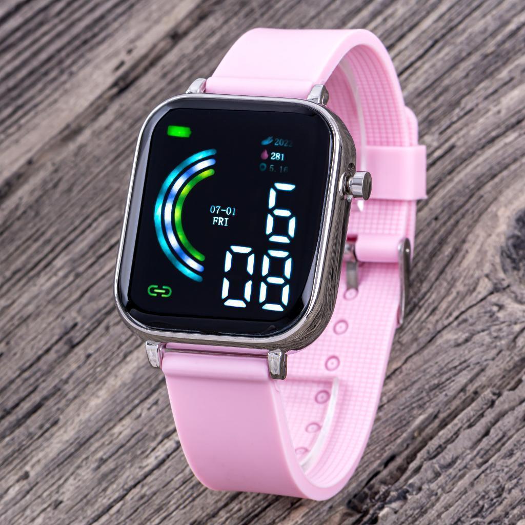 Toz Pembe Renk Genç Kız Kadın Led Dijital Saat (Akıllı Saat Değildir ...