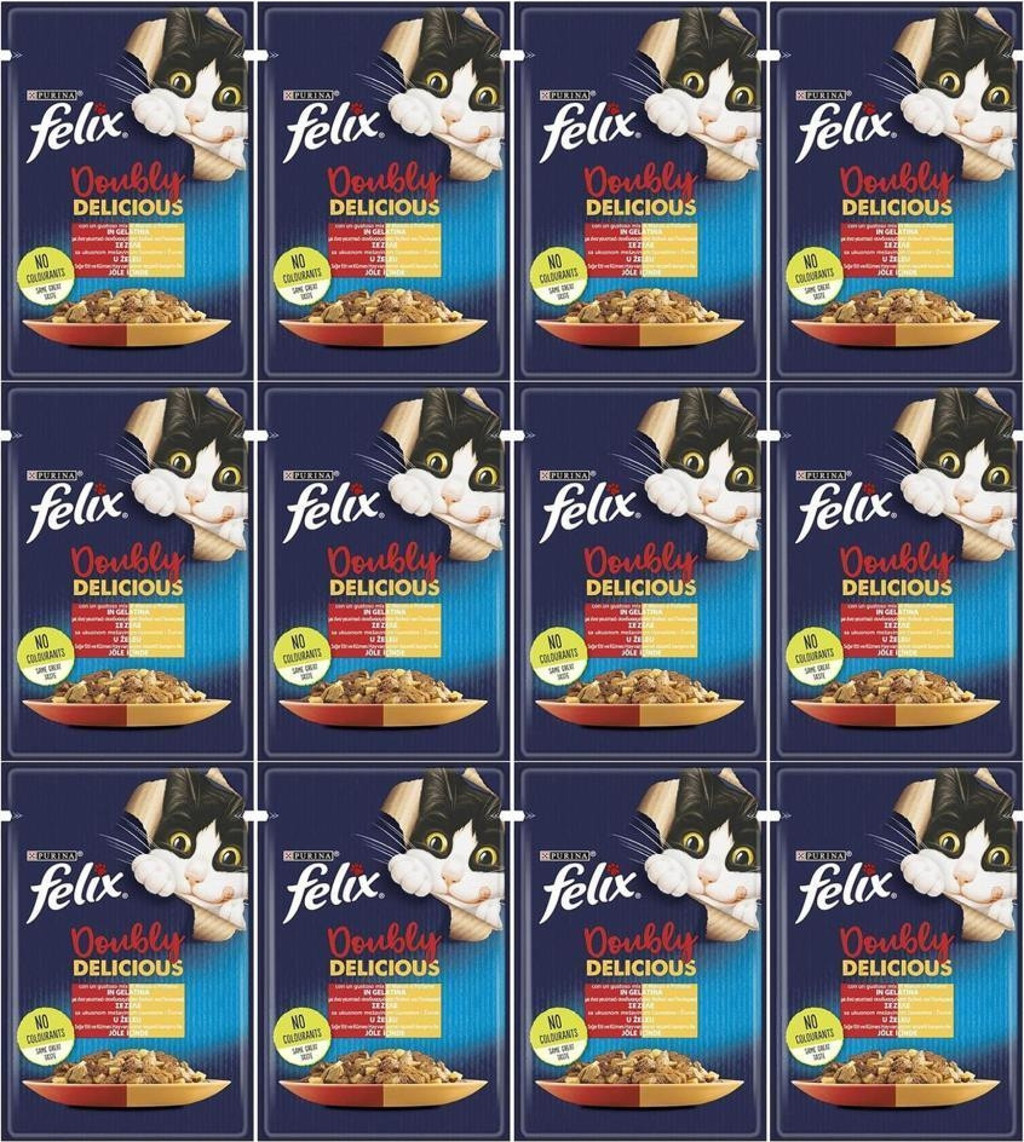 Felix Çifte Lezzet Sığır & Tavuklu Kedi Yaş Mama 85 Gr X 12 Adet - idefix