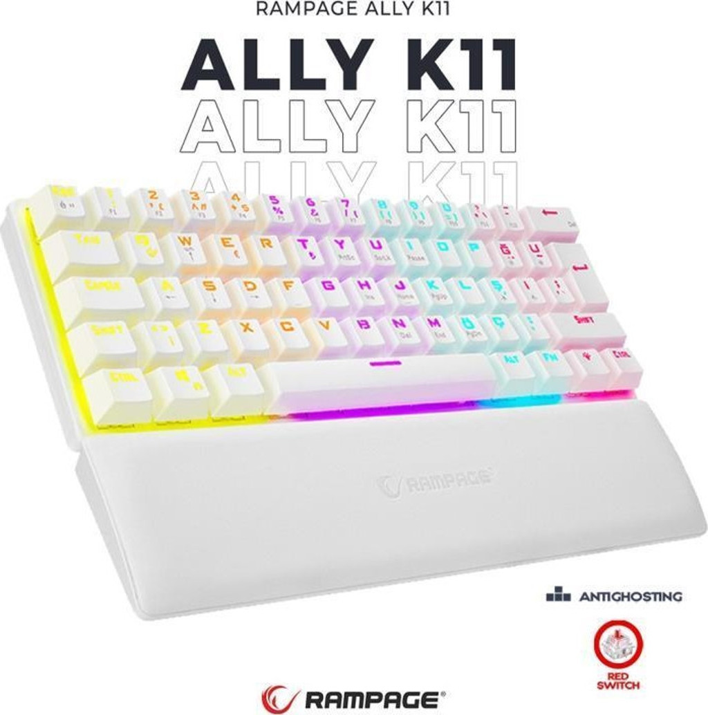 Rampage Ally K11 Beyaz 12 Işık Modlu Mekanik Antighosting Bilek ...