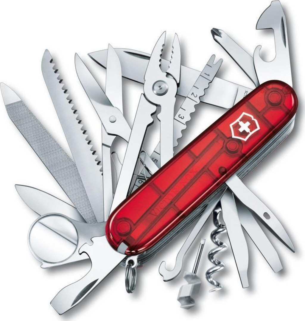 Victorinox SwissChamp 1.6795.T Şeffaf Kırmızı İsviçre Çakısı 33F - idefix