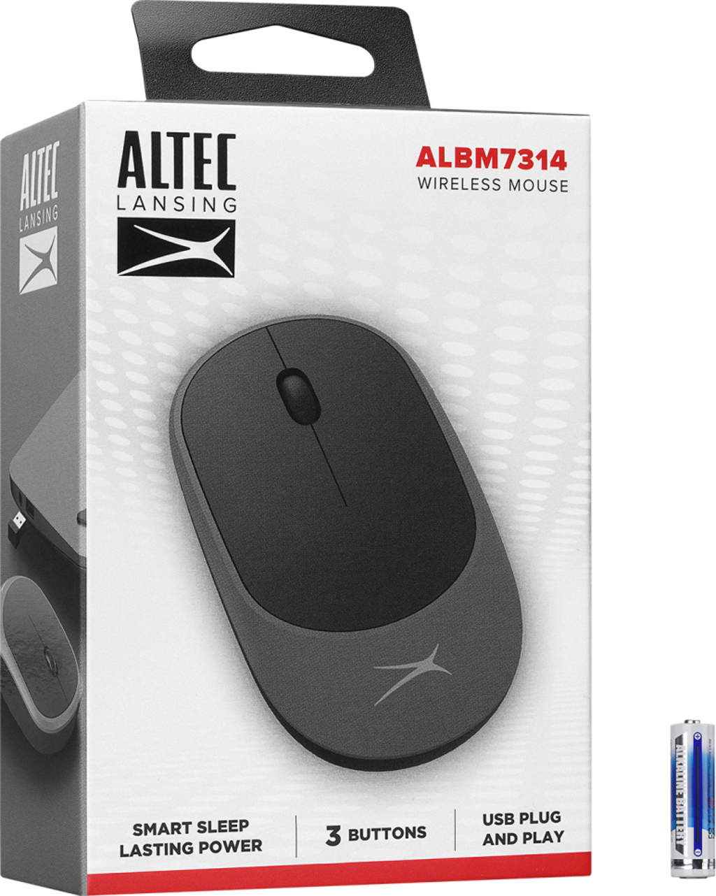 Altec Lansing ALBM7314, Gri-Siyah, 2.4GHz USB, 1200DPI, Kablosuz Optik ...