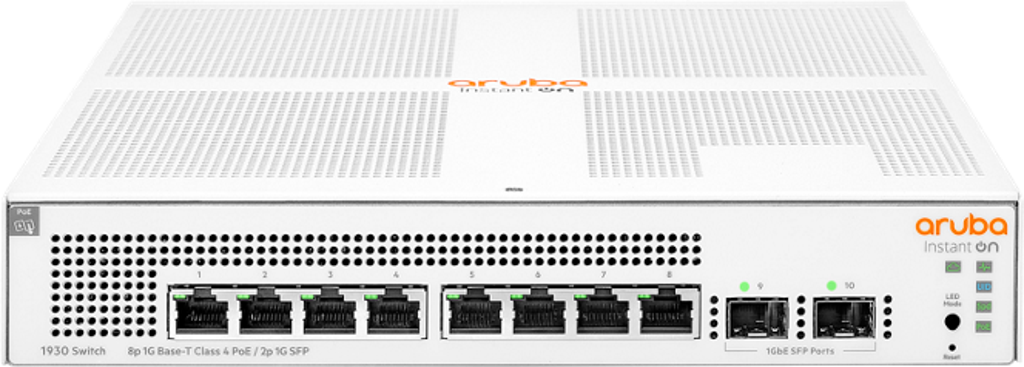 HP Aruba Instant On JL681A 1930-8G, 8Port, GigaBit 8 Port PoE, 124W, 2 ...