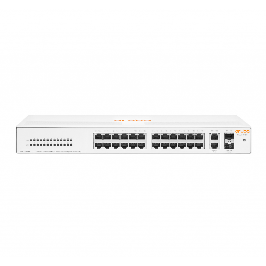 HP Aruba Instant On R8R50A 1430-24G, 24Port, GigaBit, 2 Port SFP ...