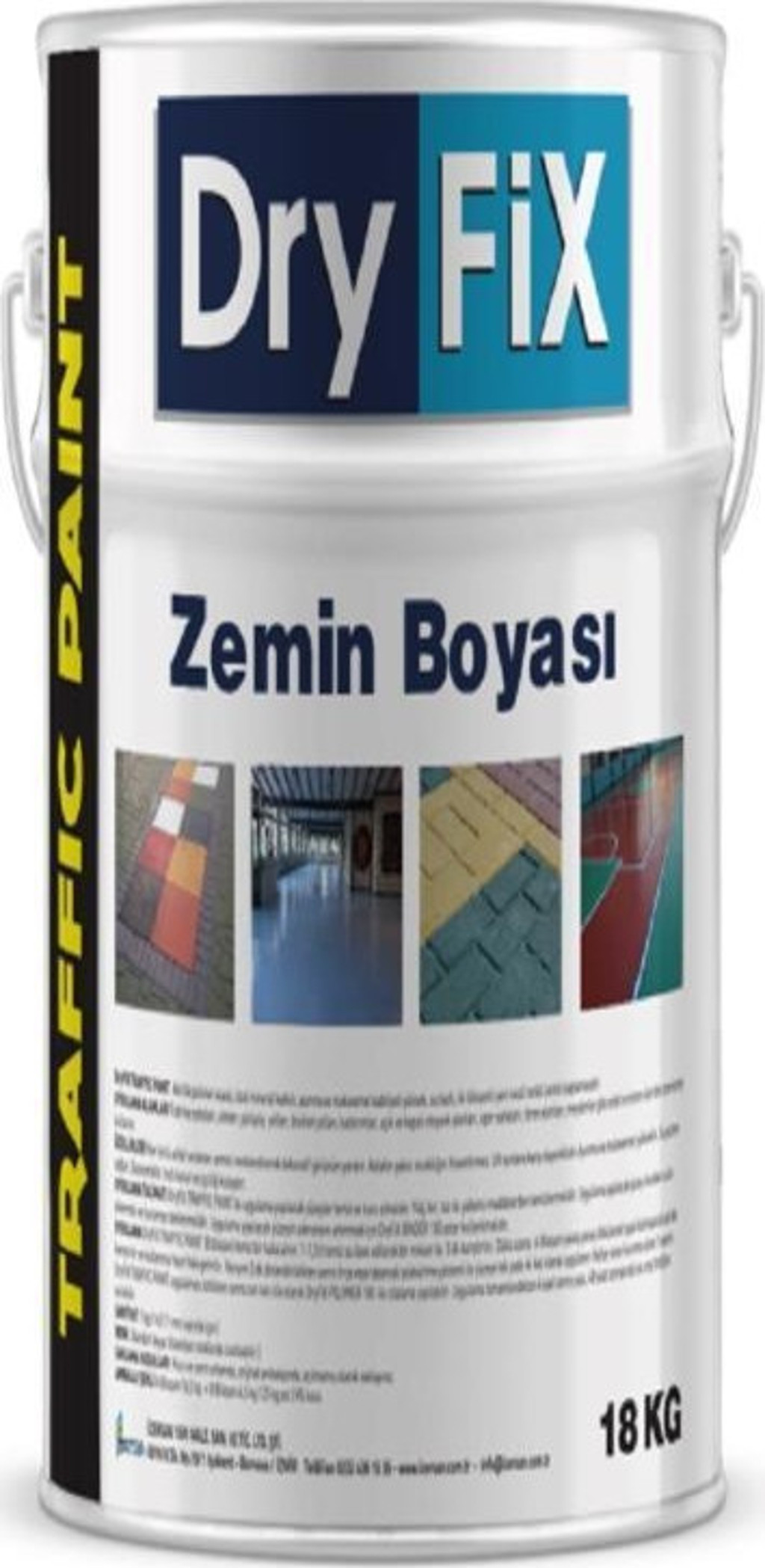 DryFix Traffic Paint Zemin Boyası 18 Kg Ral 5015 Mavi - idefix
