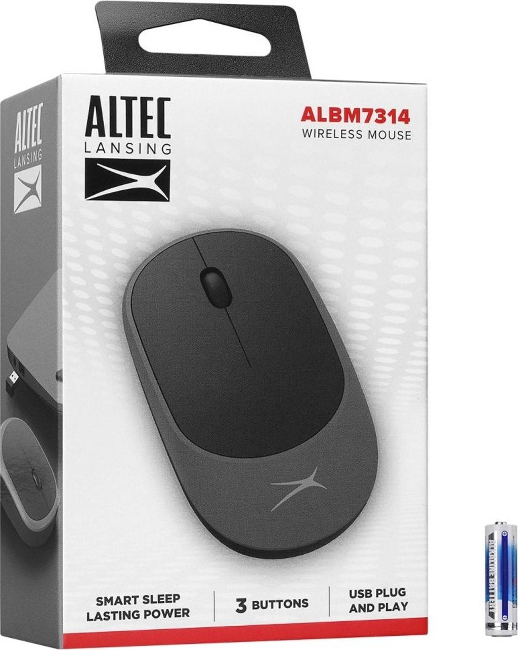Altec Lansing ALBM7314, Gri-Siyah, 2.4GHz USB, 1200DPI, Kablosuz Optik ...