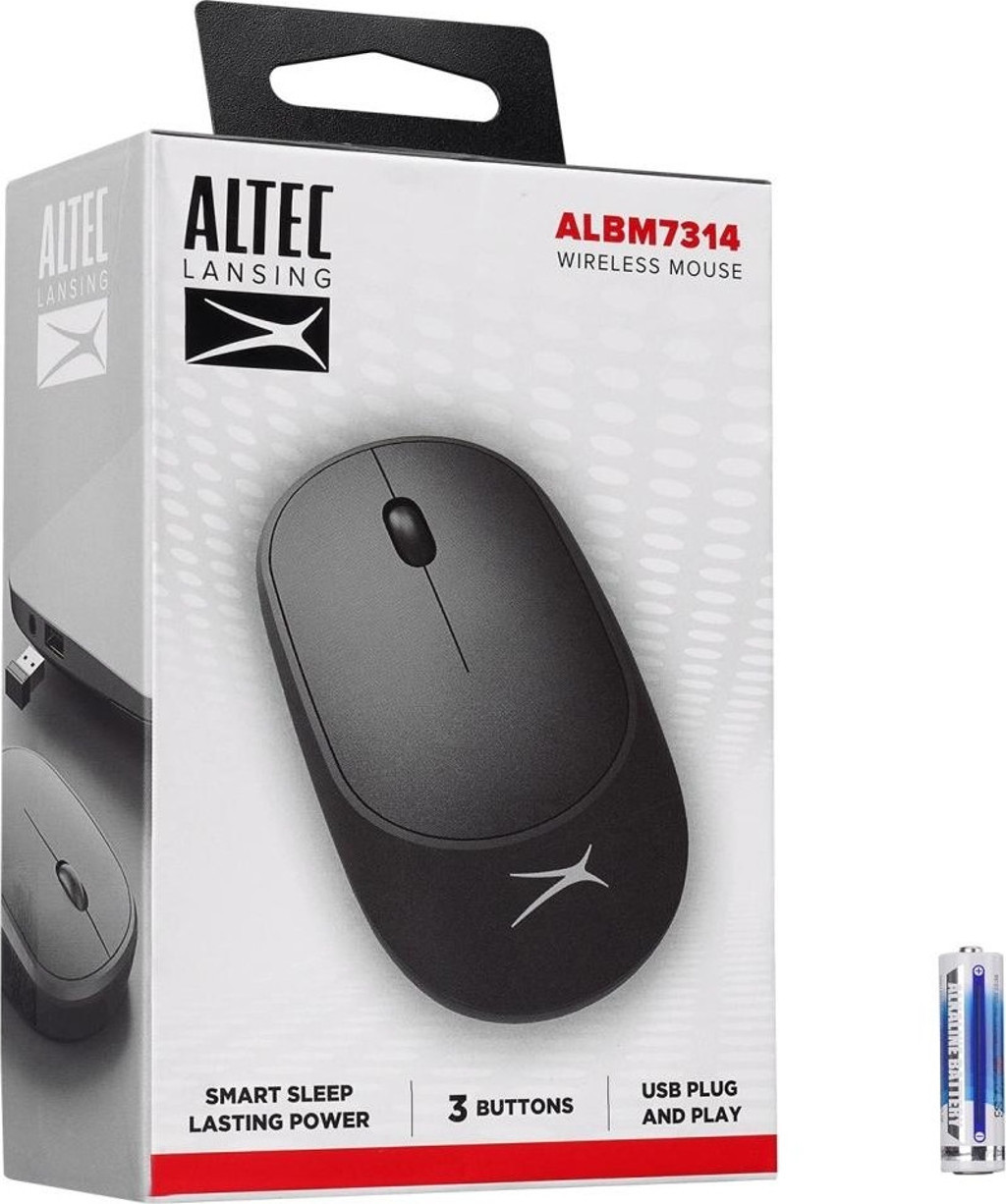 Altec Lansing ALBM7314, Siyah, 2.4GHz USB, 1200DPI, Kablosuz Optik ...