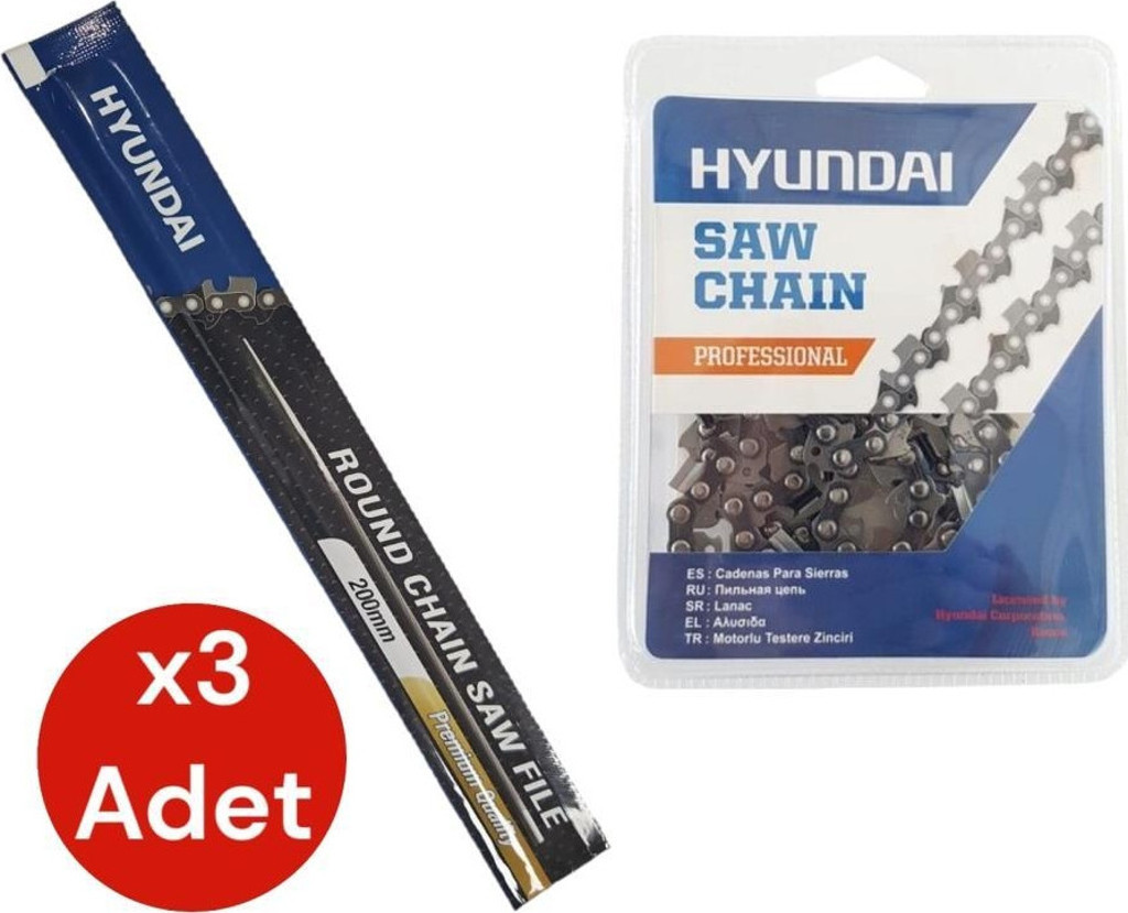 Hyundai Kesik Zincir 28,5 Diş 91 ve Motor Zincir Bileme Eğesi 5/32 ...