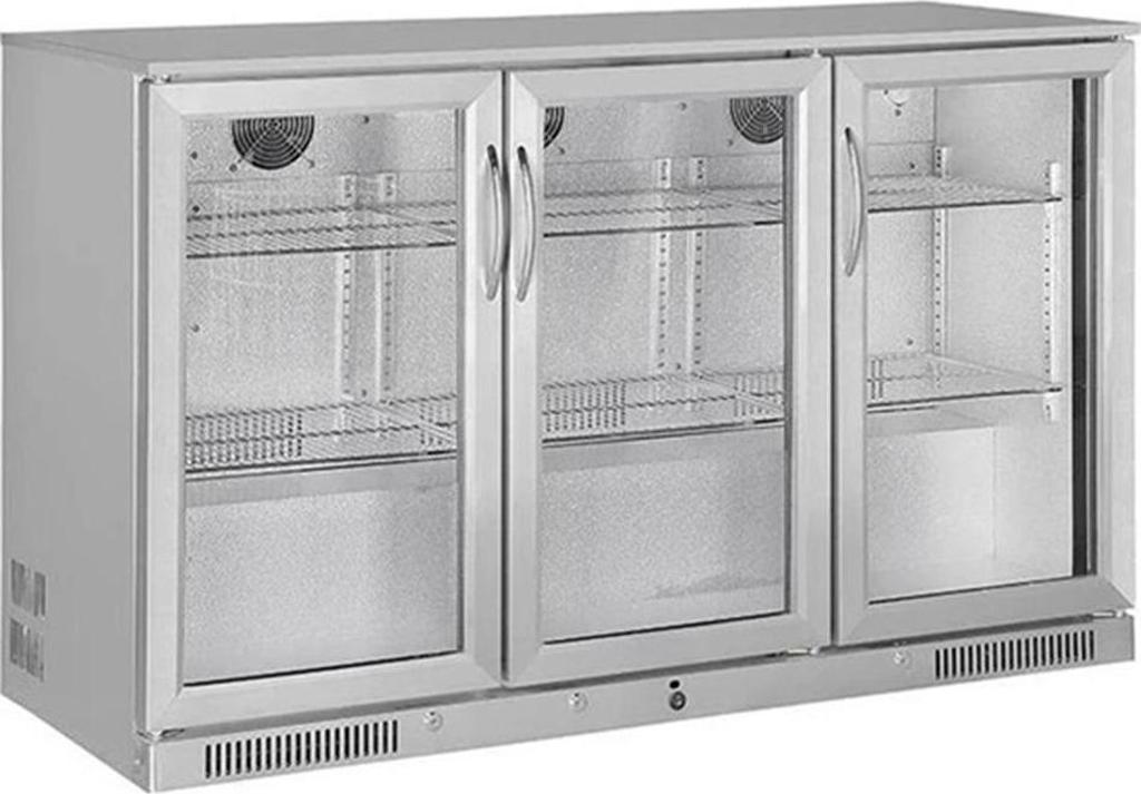 Şenox SBC-350 Bar Arkası Şişe Soğutucu - 3 Çarpma Kapaklı - krom - idefix