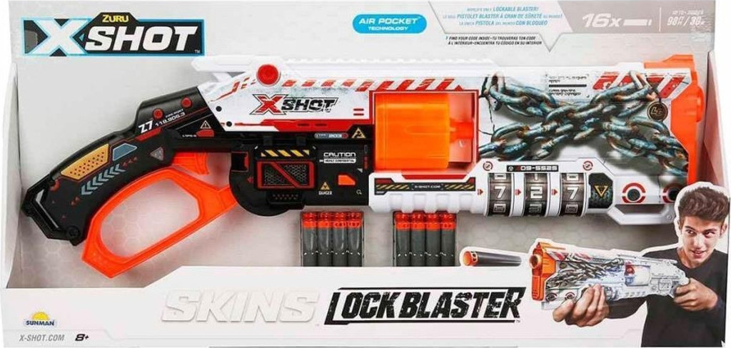 Just Cheap Store 36606 X-Shot Skins Lock Blaster 16 Mermili Sünger Dart ...