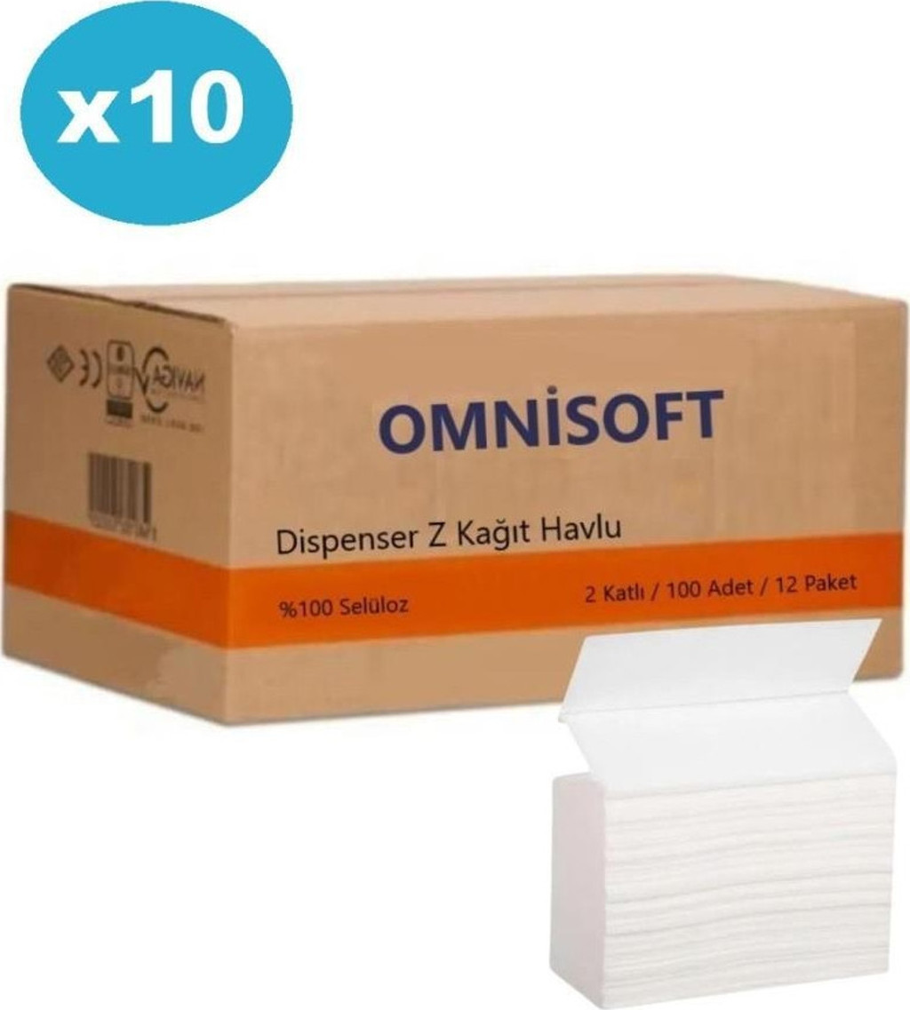 Omnisoft 10 Koli Z Katlı Dispenser Kağıt Havlu 100 x 120 Paket - idefix