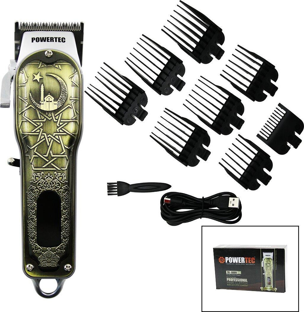 SAÇ - SAKAL KESME TRAŞ MAKİNE METAL GÖVDE AY YILDIZ BASKILI-USB ŞARJLI ...