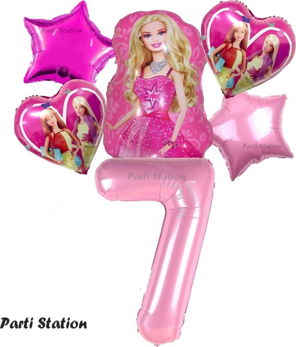 Parti Station Barbie Folyo Balon Set Barbie Kalp Pembe 7 Yaş Balon Set ...