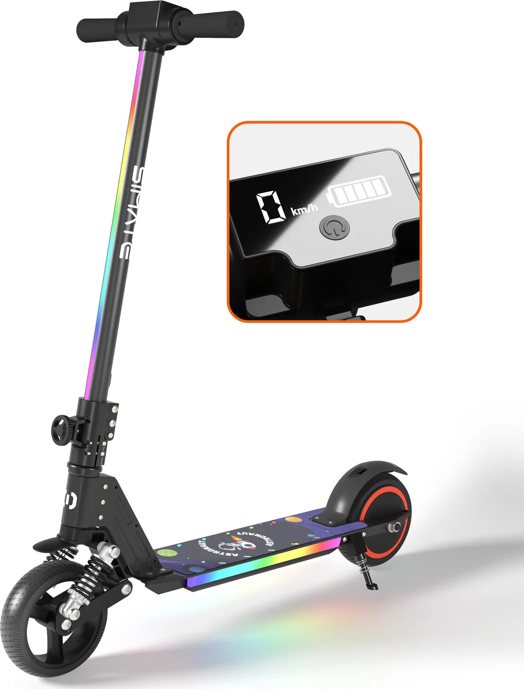 Electron Scooter Çocuk Elektrikli - 130W, Led Işıklı, Amortisörlü ...