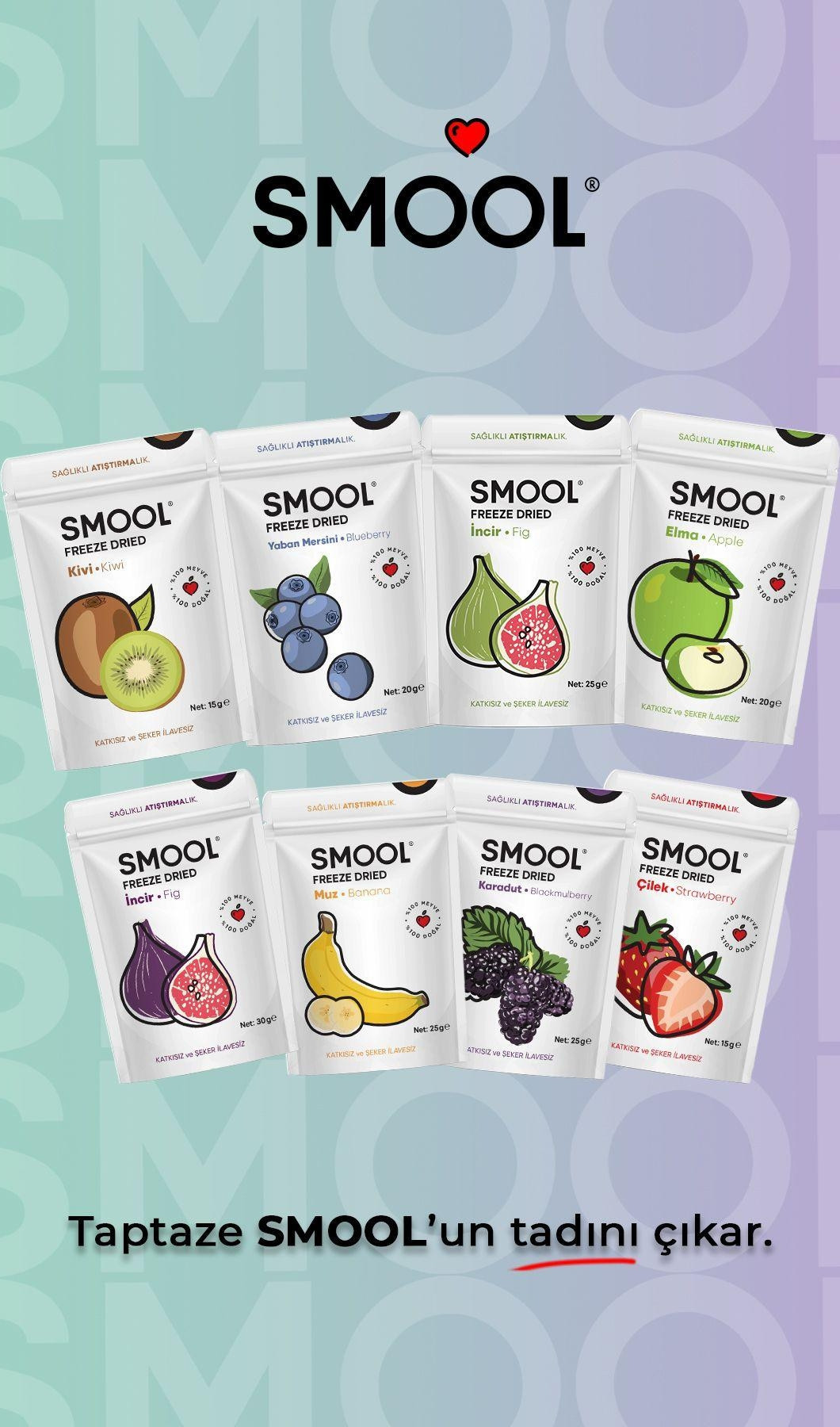 Smool Mix Freeze Dried Meyve Paketi 8 Fruit Pack - Freeze Dry Fruit Mix ...